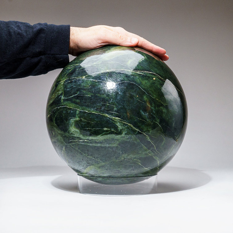 Astro Gallery of Gems Huge Genuine Polished Nephrite Jade Sphere from Pakistan (65 lbs ...